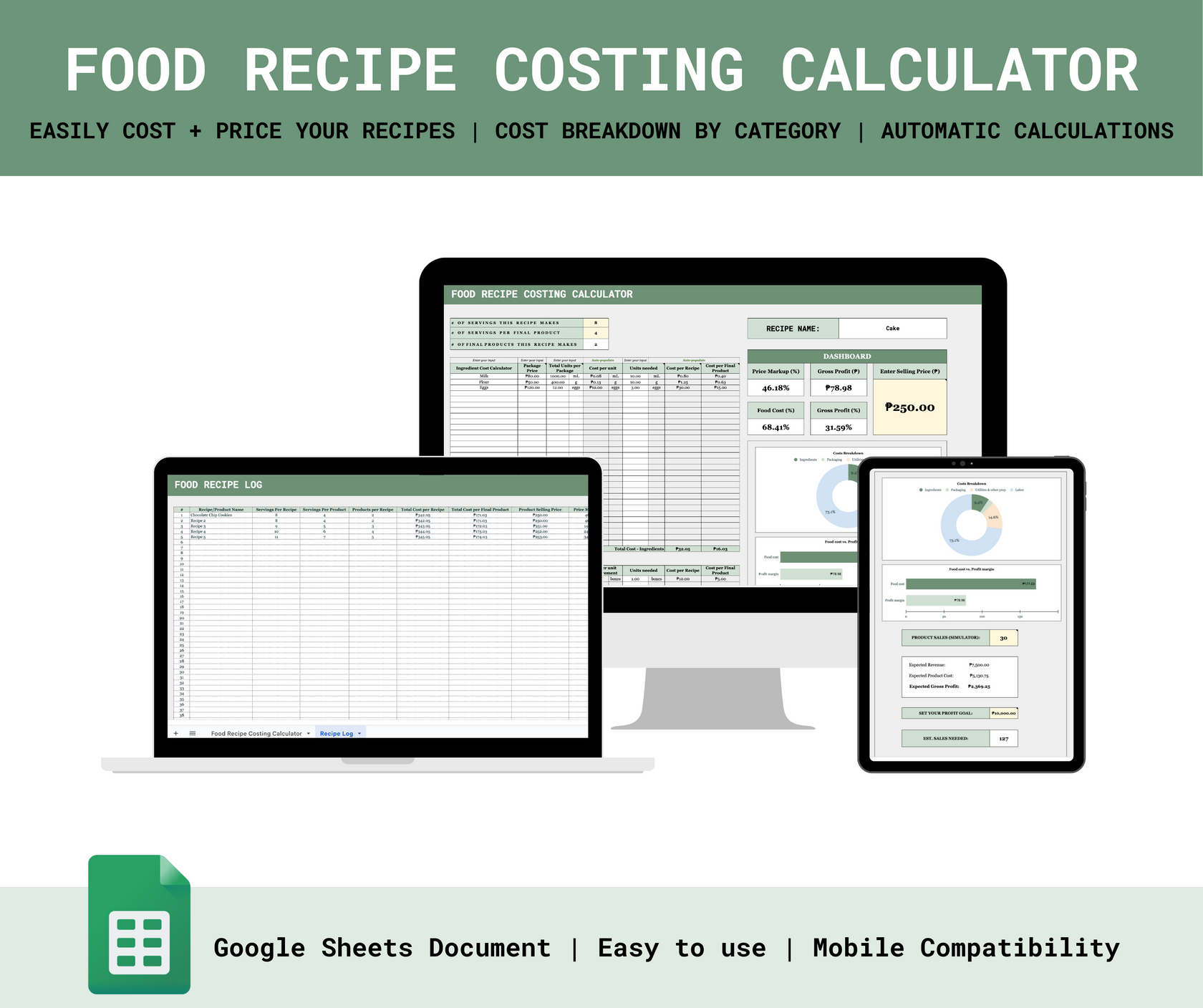 Food Recipe Costing Calculator – Spreadsheets PH