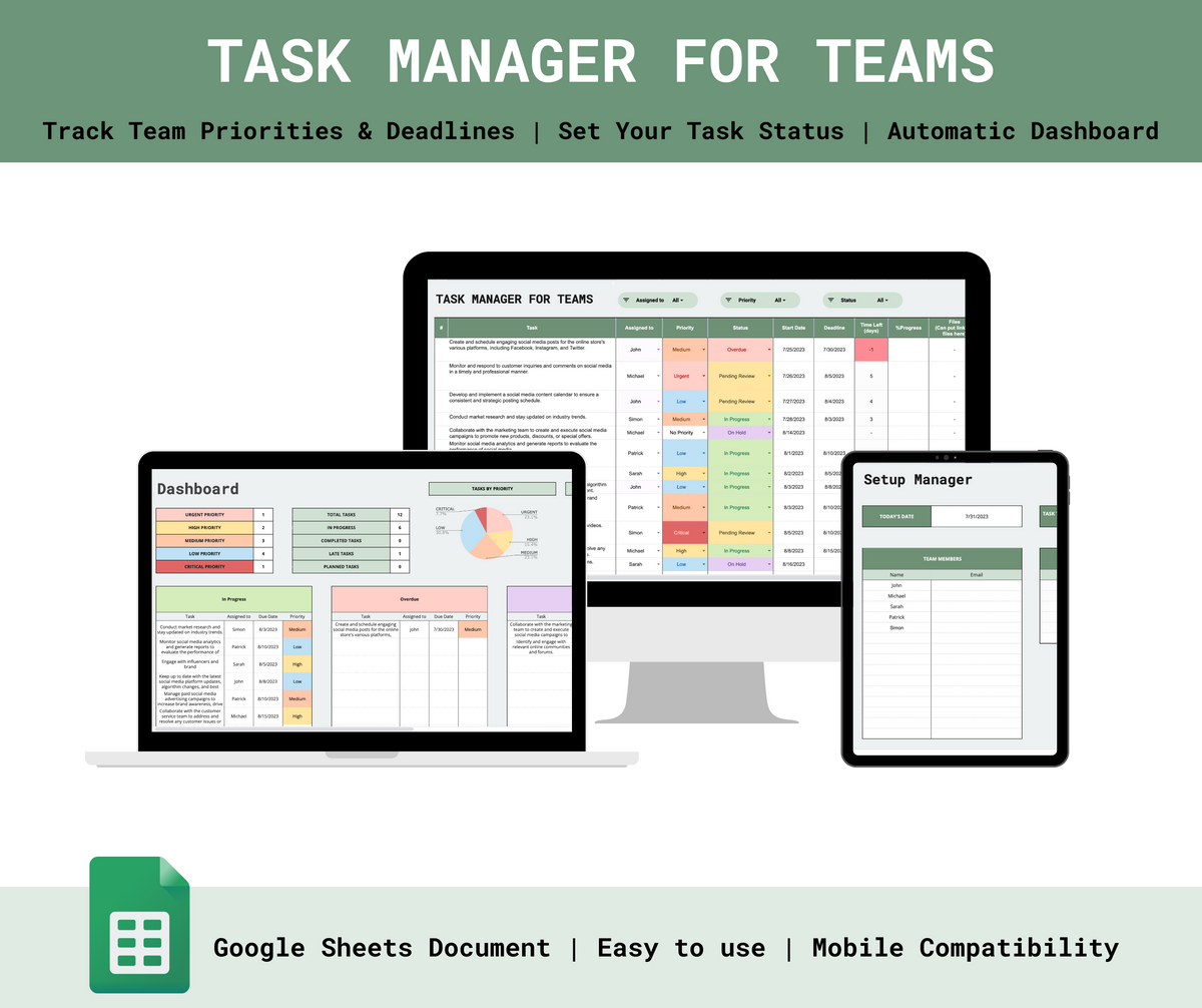 Task Manager for Teams – Spreadsheets PH