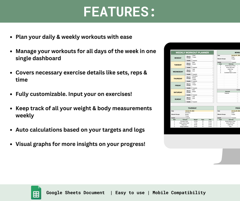 The Ultimate Weight Loss & Workout Planner – Spreadsheets PH