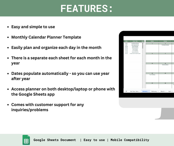Dynamic Task Calendar – Spreadsheets PH