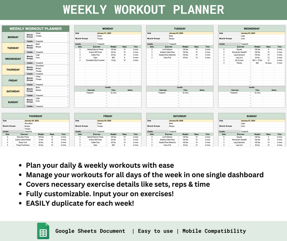 The Ultimate Weight Loss & Workout Planner – Spreadsheets PH