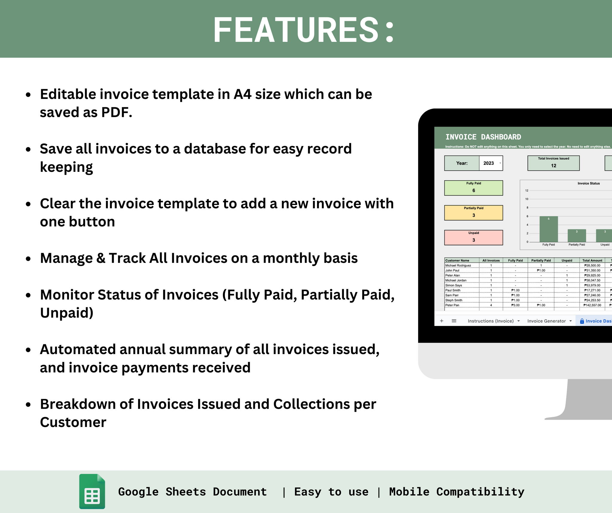 Invoice Generator and Tracker – Spreadsheets PH