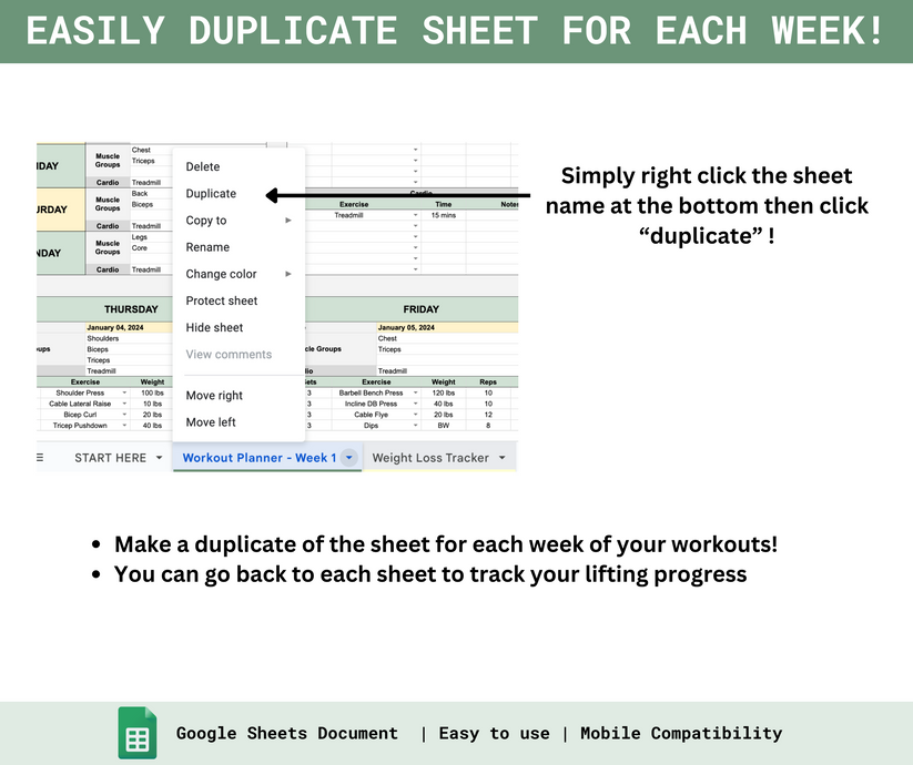 The Ultimate Weight Loss & Workout Planner – Spreadsheets PH