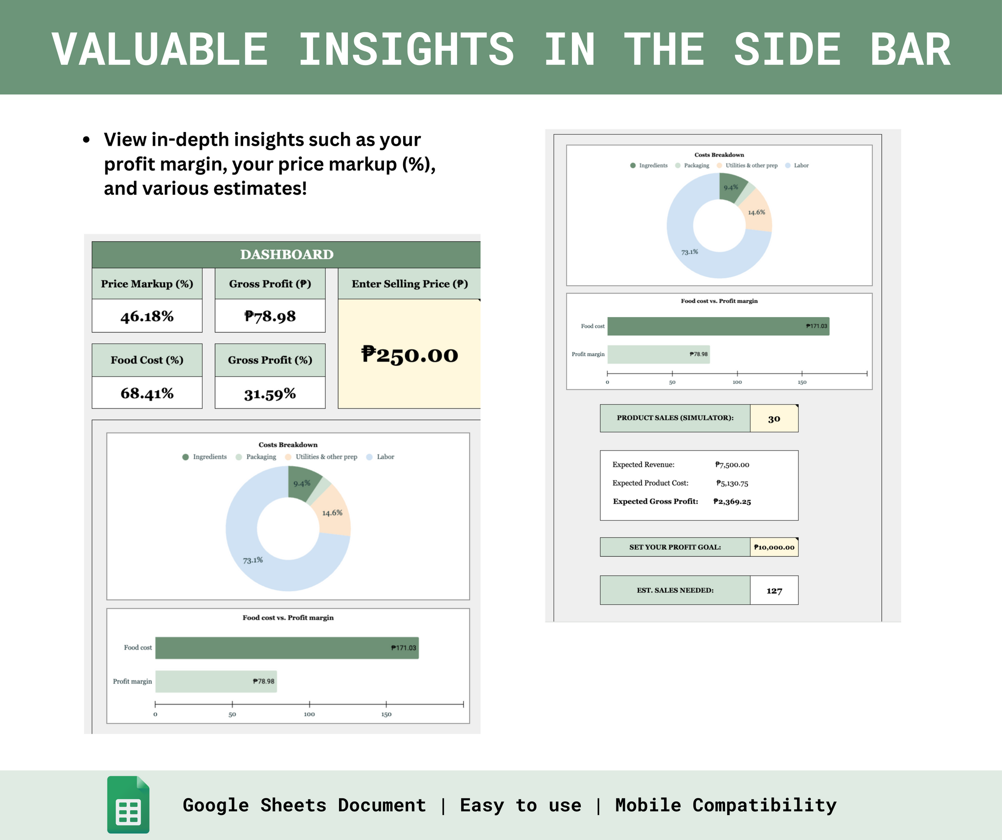 Food Recipe Costing Calculator – Spreadsheets PH