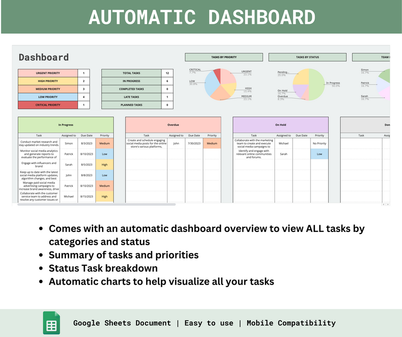 Task Manager for Teams – Spreadsheets PH
