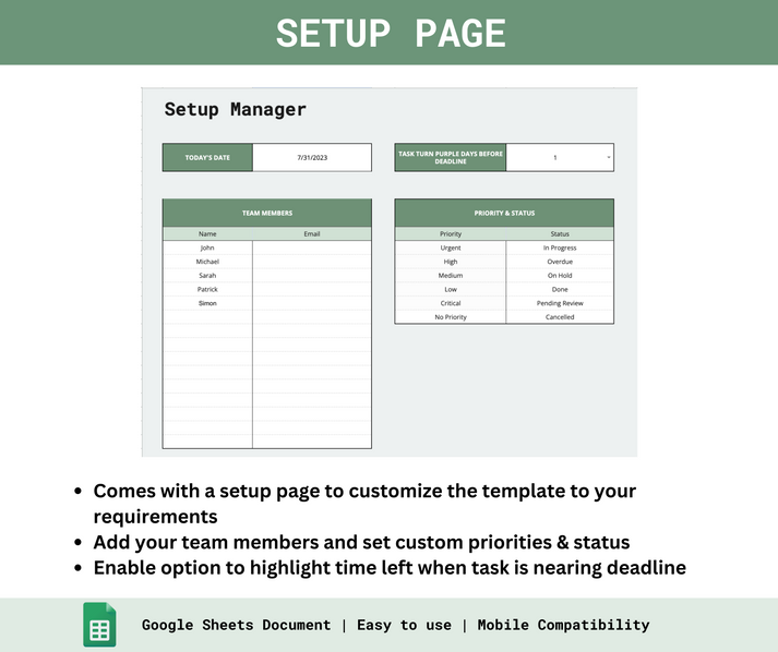 Task Manager for Teams – Spreadsheets PH