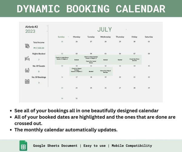 Airbnb Bookings & Expense Tracker – Spreadsheets PH