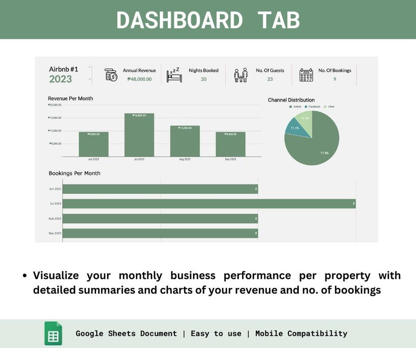 Airbnb Bookings & Expense Tracker – Spreadsheets PH
