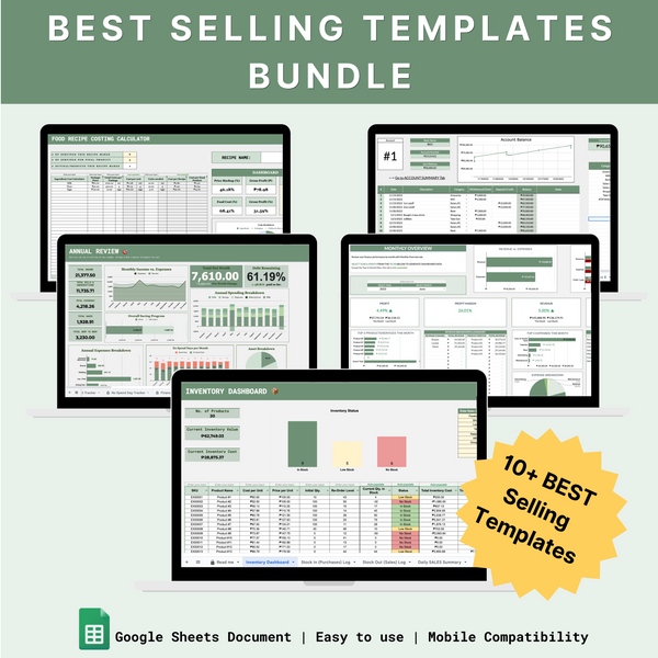 Best Selling Templates Bundle – Spreadsheets PH
