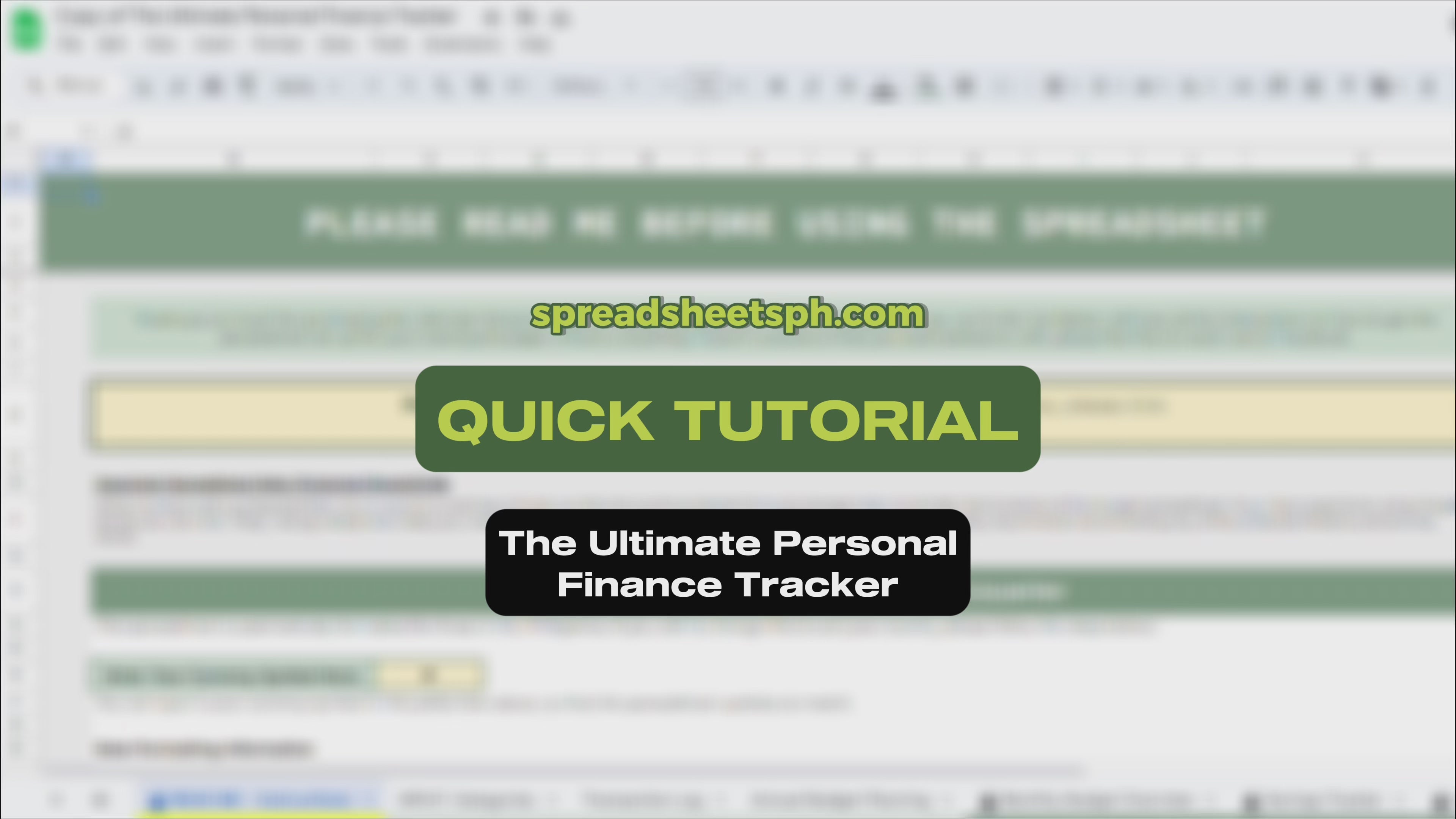 The Ultimate Personal Finance Tracker – Spreadsheets PH