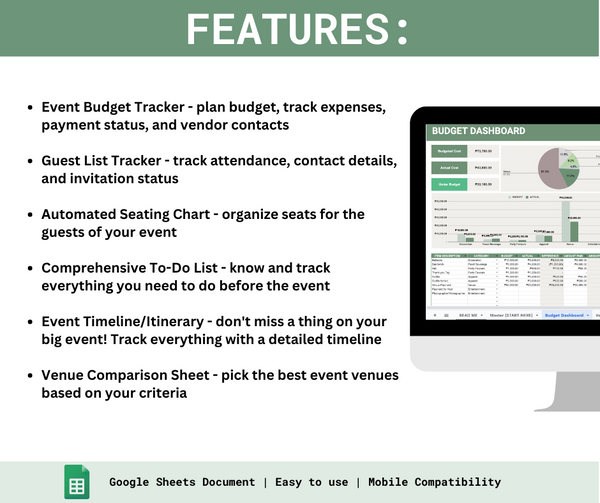 Event Planner Spreadsheet – Spreadsheets PH