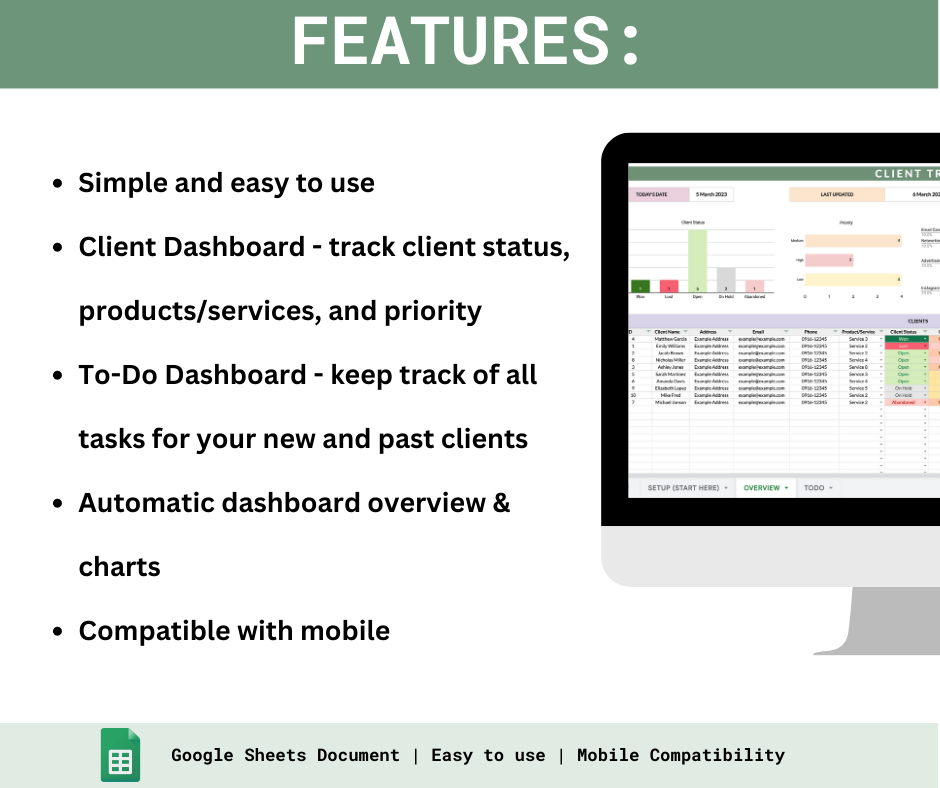 Client Management Tracker – Spreadsheets PH