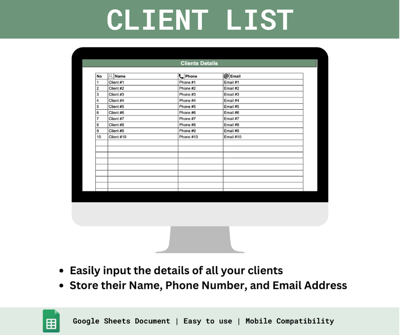 Client Appointment Tracker – Spreadsheets PH