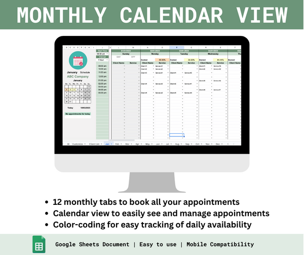 Client Appointment Tracker – Spreadsheets PH